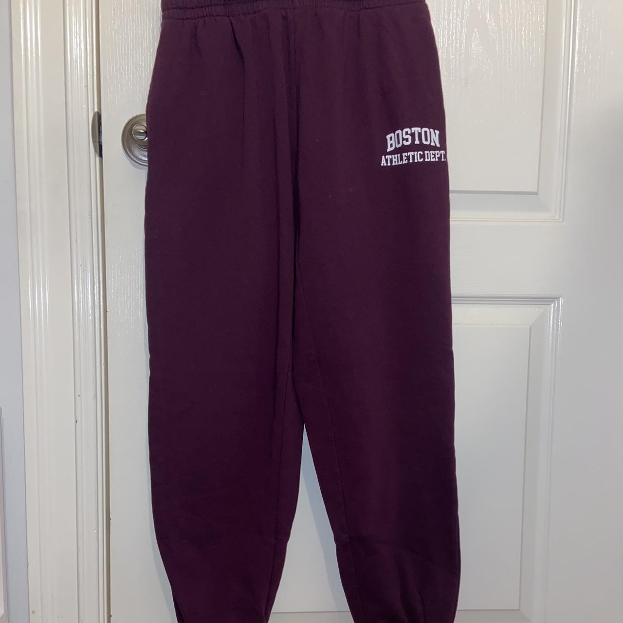 maroon sweatpants from garage, size small, has... - Depop