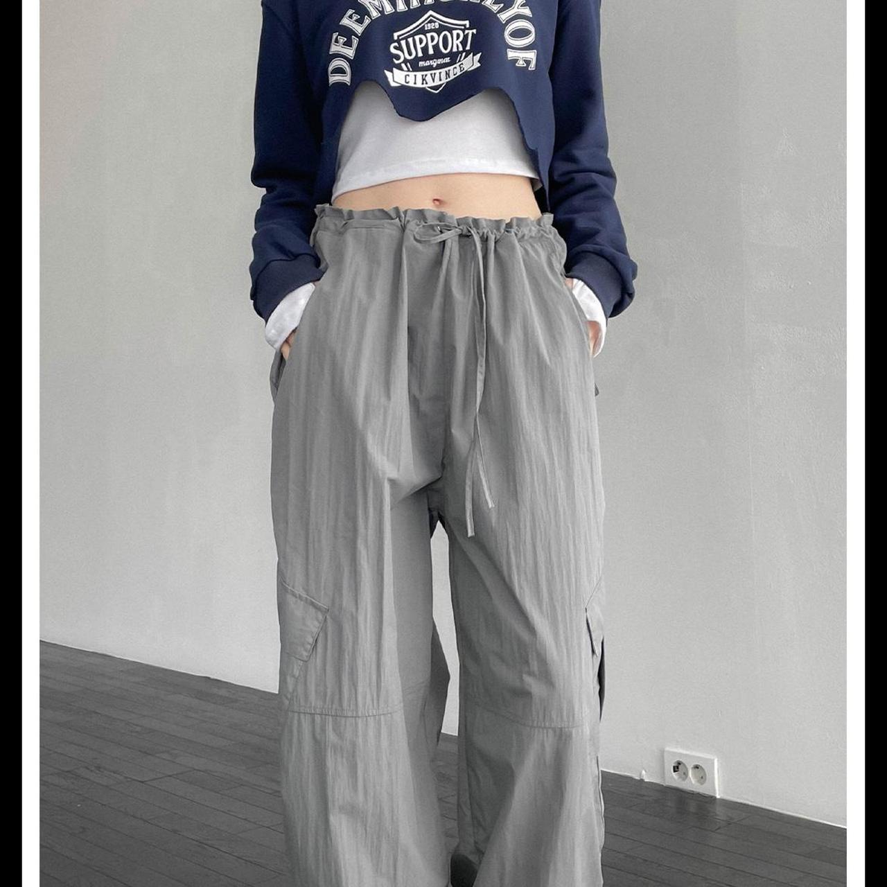 Codibook Korean Brand Binary01 Gray Cargo Jogger... - Depop