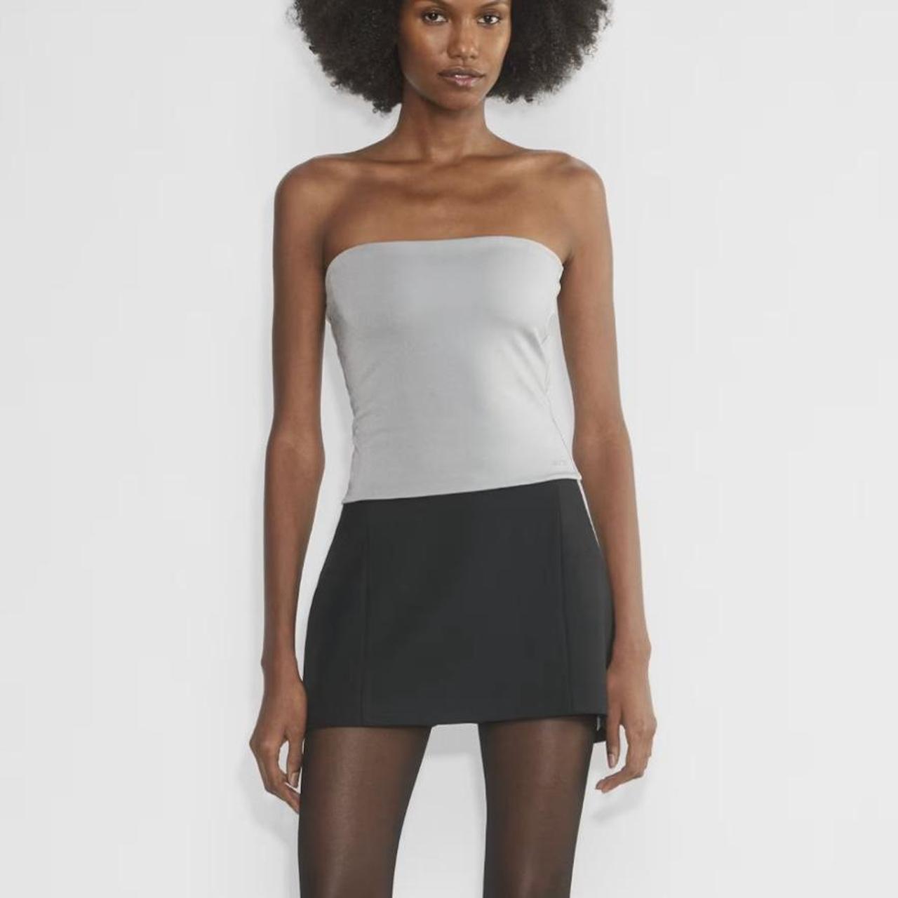 Aritzia contour metallic tube top in silver Size S... | Depop