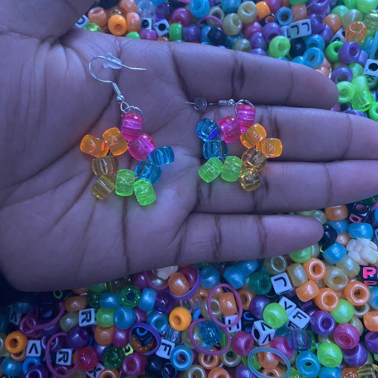 SMALL KANDI STAR EARRINGS cute rainbow themed kandi... | Depop