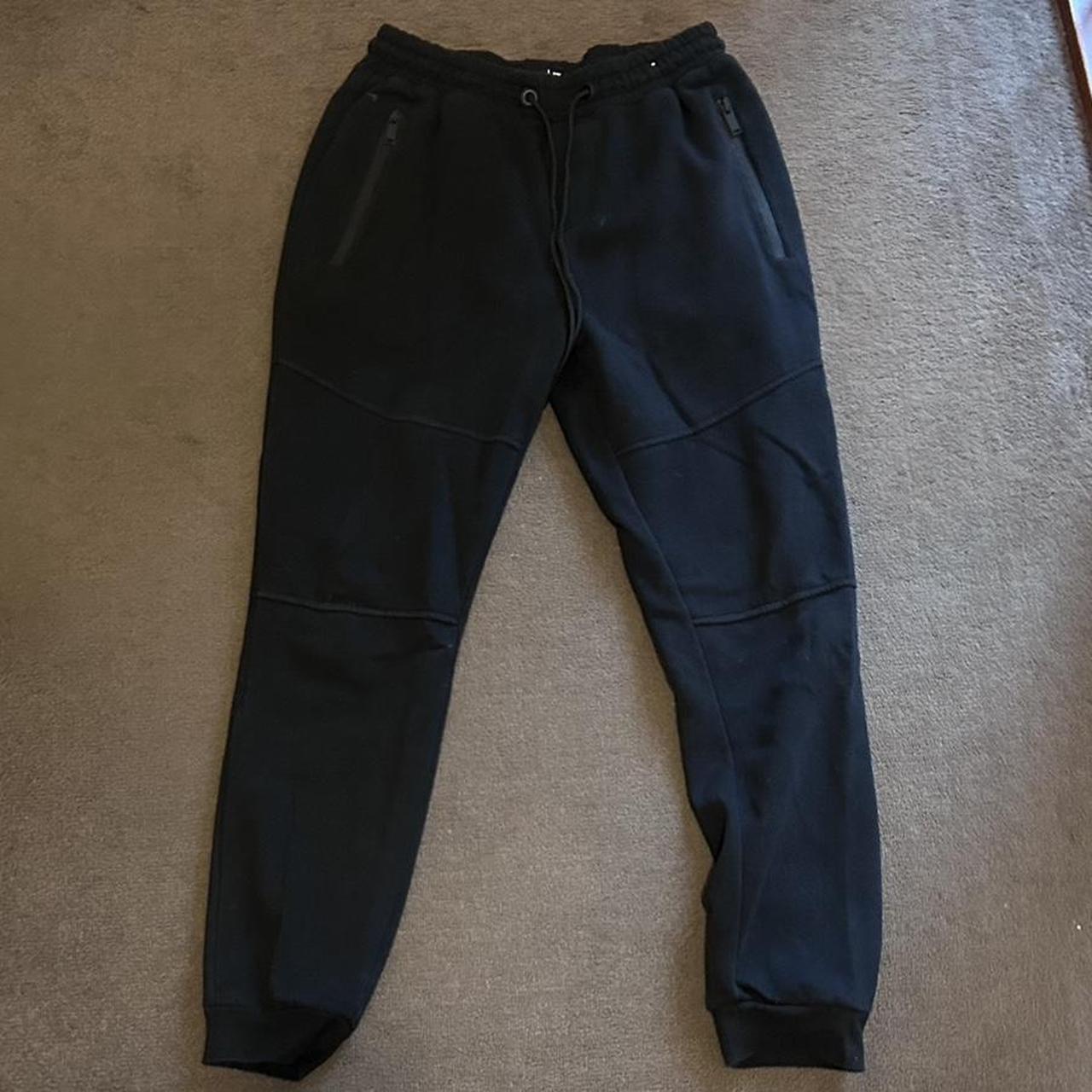 Size M jay jays black trackies with 2 zip up pockets... | Depop