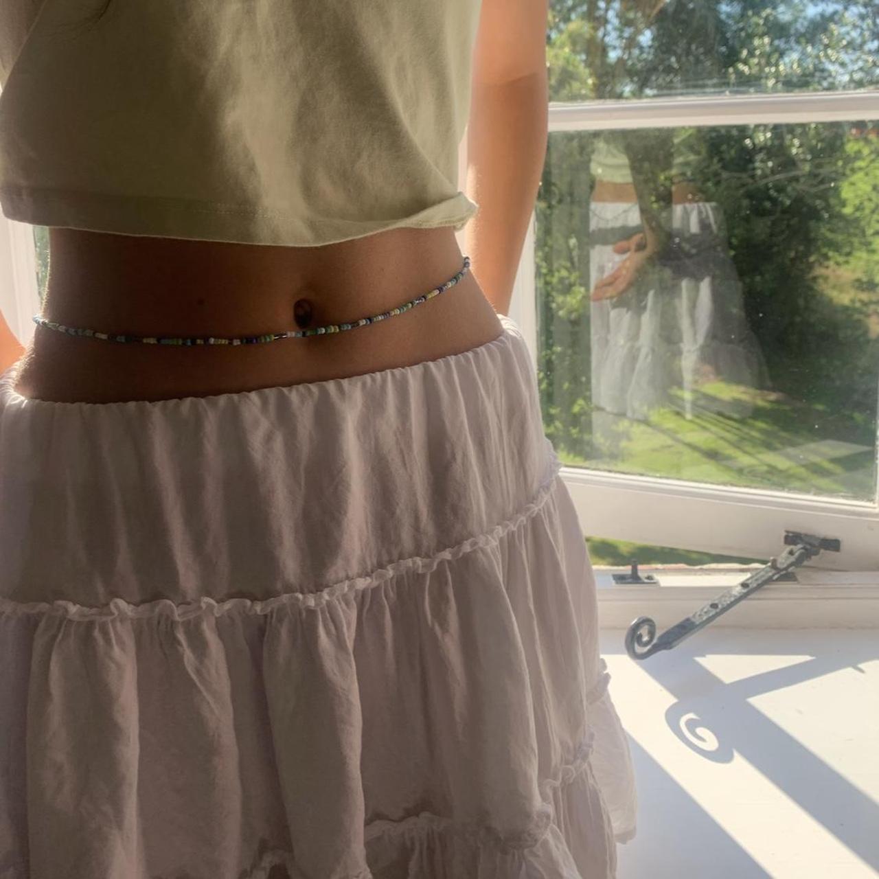 white subdued rara mini skirt pleated rara skirt... - Depop