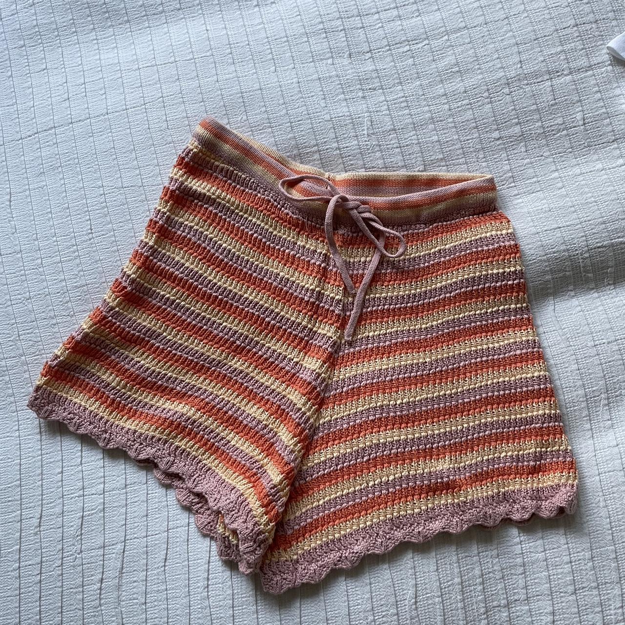 Ghanda rainbow crotchet shorts size S 💕🌟🌈 Has been... - Depop