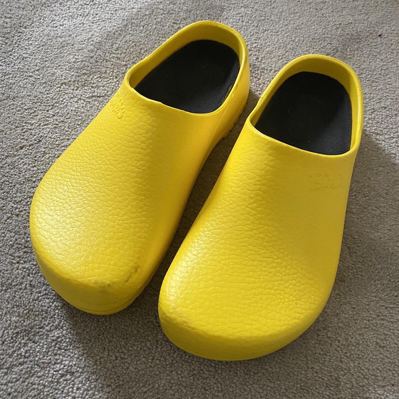 Birkenstock Super Birki Yellow Clog Size EU... - Depop