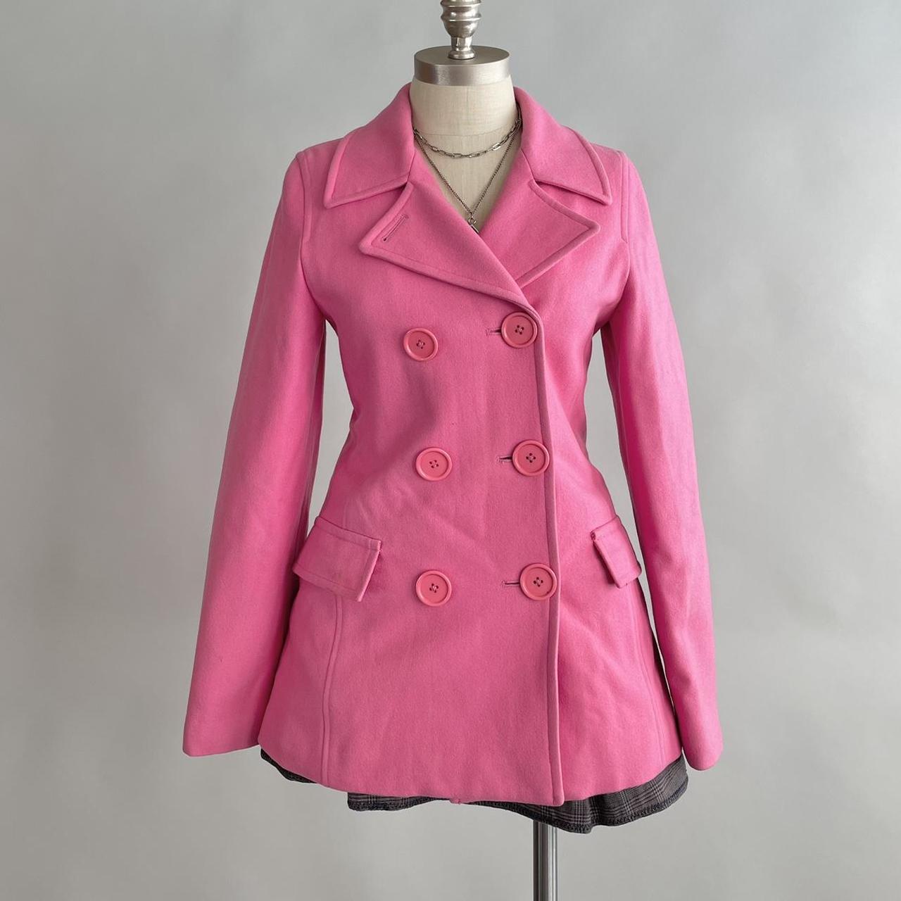 Delia’s Pink Wool Coat 2000s Delia’s pink wool... - Depop