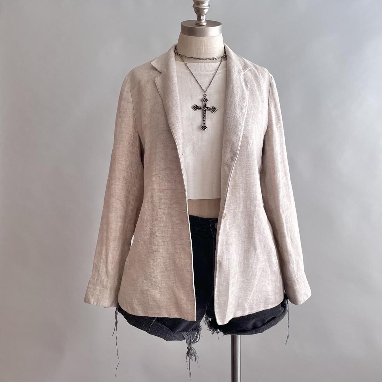 Light Cream Blazer Jacket Classic lightweight cream... - Depop