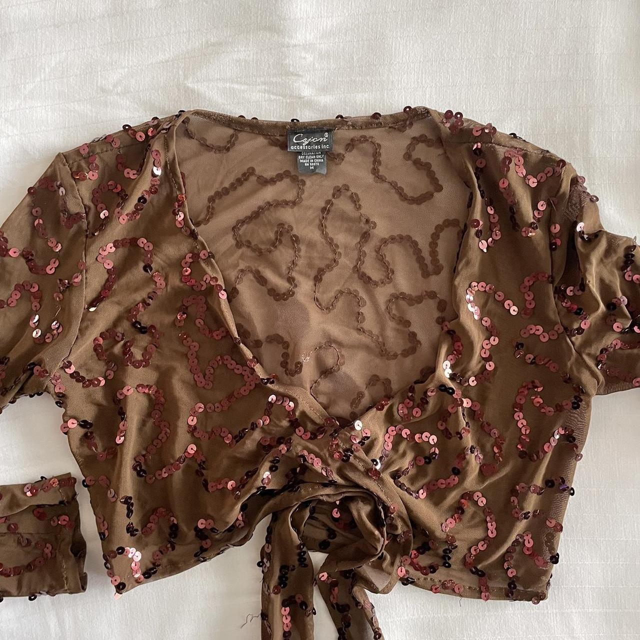 Brown Front Tie Cardigan Adorable vintage 90s dark... - Depop