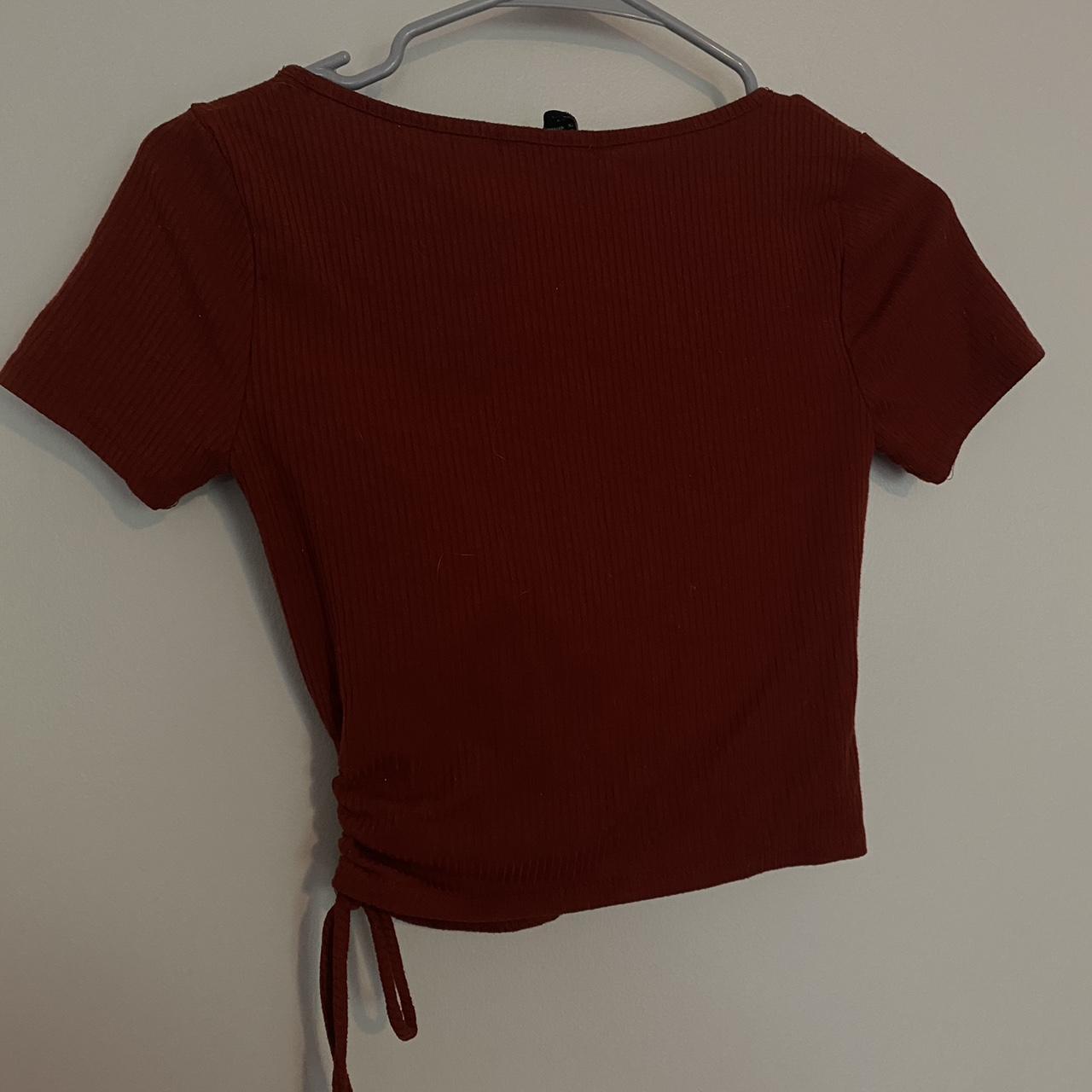 Dark red cropped top, so comfortable and slimming. - Depop