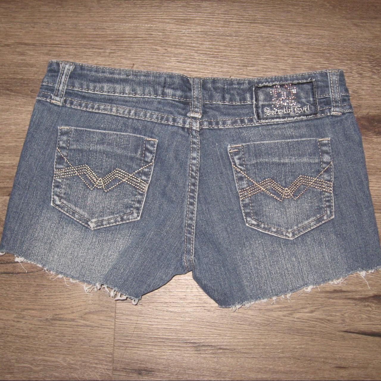 Secretly Evil distressed booty shorts. No stains. - Depop