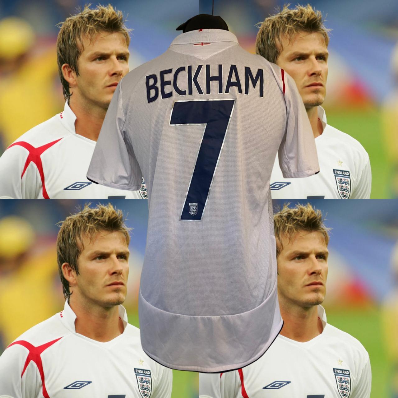 ENGLAND DAVID BECKHAM 2005-07 HOME FOOTBALL SHIRT... - Depop