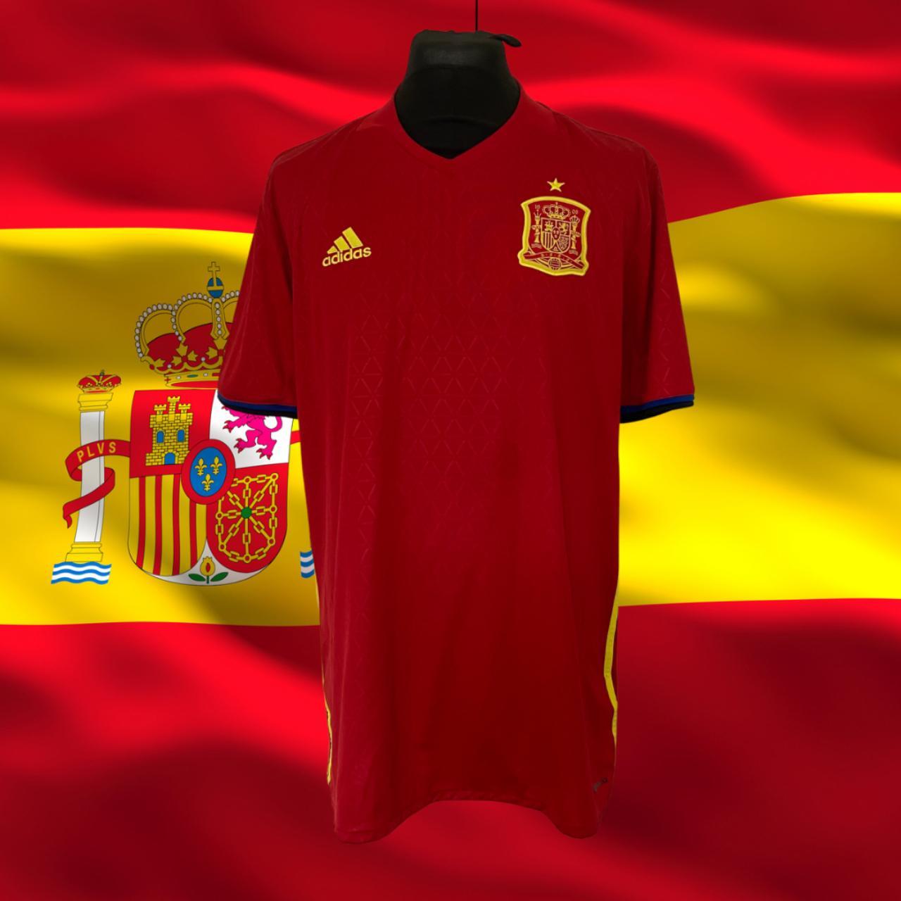 SPAIN 2016-17 HOME FOOTBALL SHIRT Size: XL This... - Depop