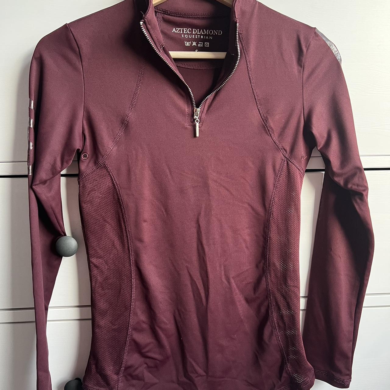 Aztec diamond equestrian small burgundy baselayer.... - Depop