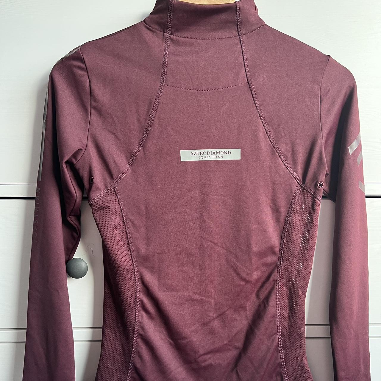 Aztec diamond equestrian small burgundy baselayer.... - Depop