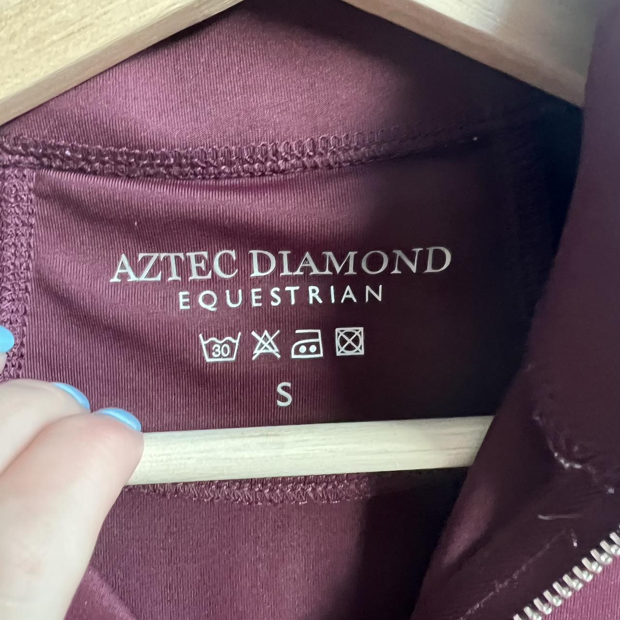 Aztec diamond equestrian small burgundy baselayer.... - Depop