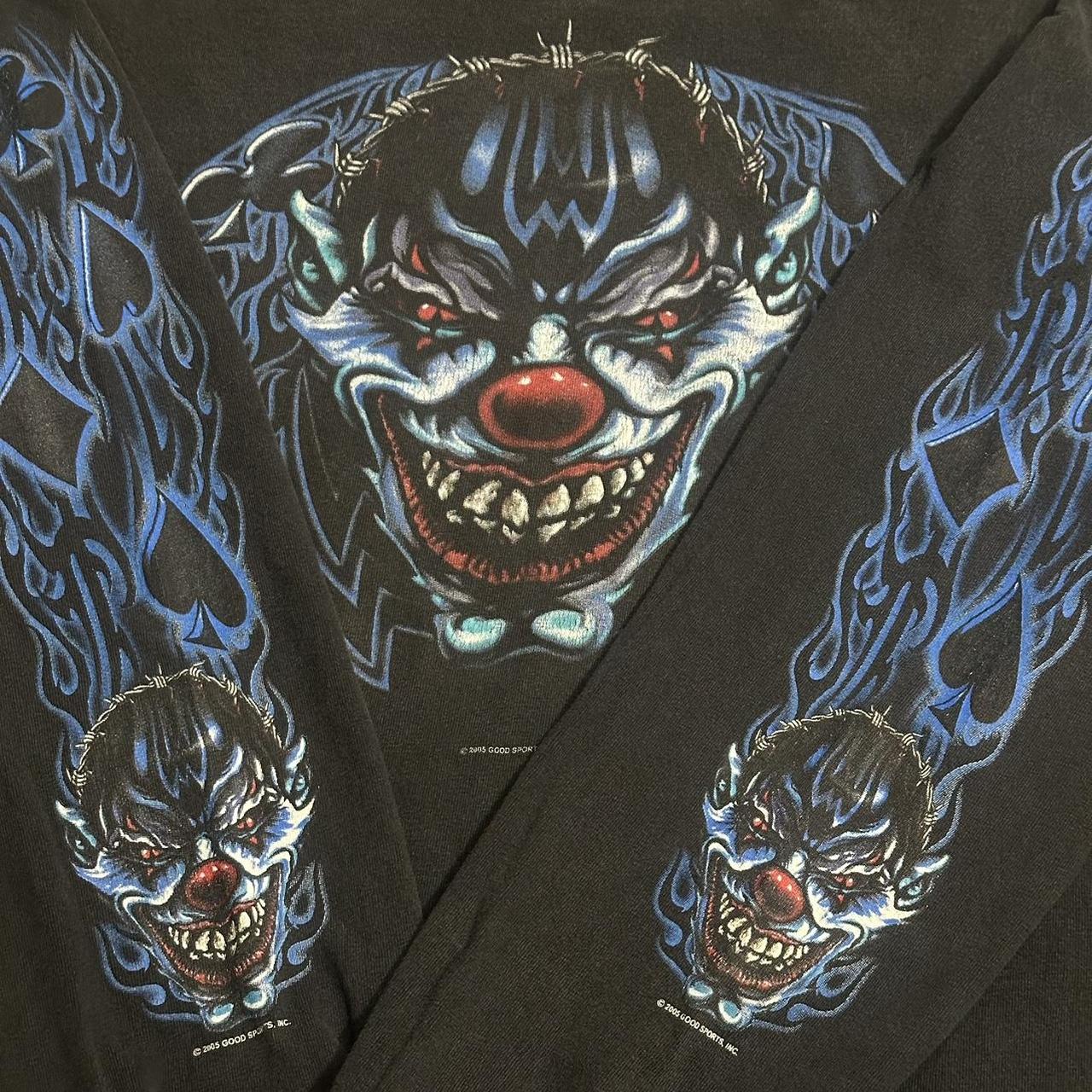 Vintage 2003 Y2K Motorcycle Evil Clown Flames Cyber... | Depop