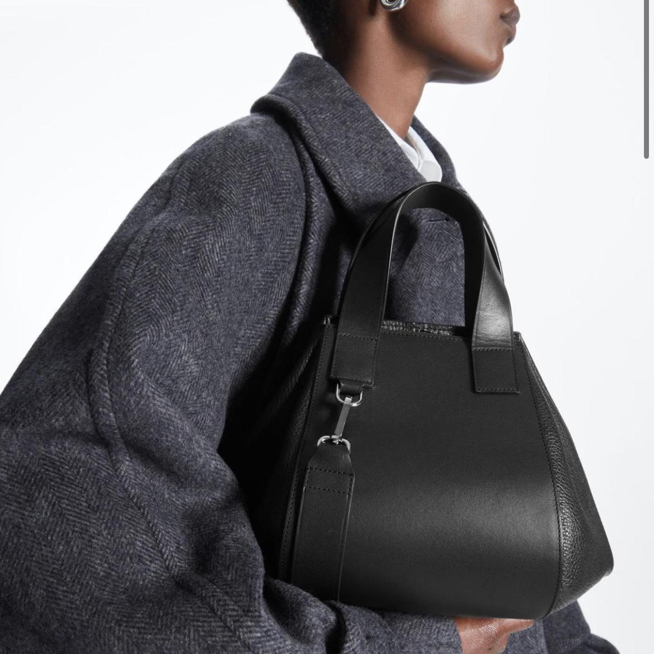 COS mini leather bowling bag in black Made from... - Depop COS mini leather bowling bag in black Made from... - Depop
