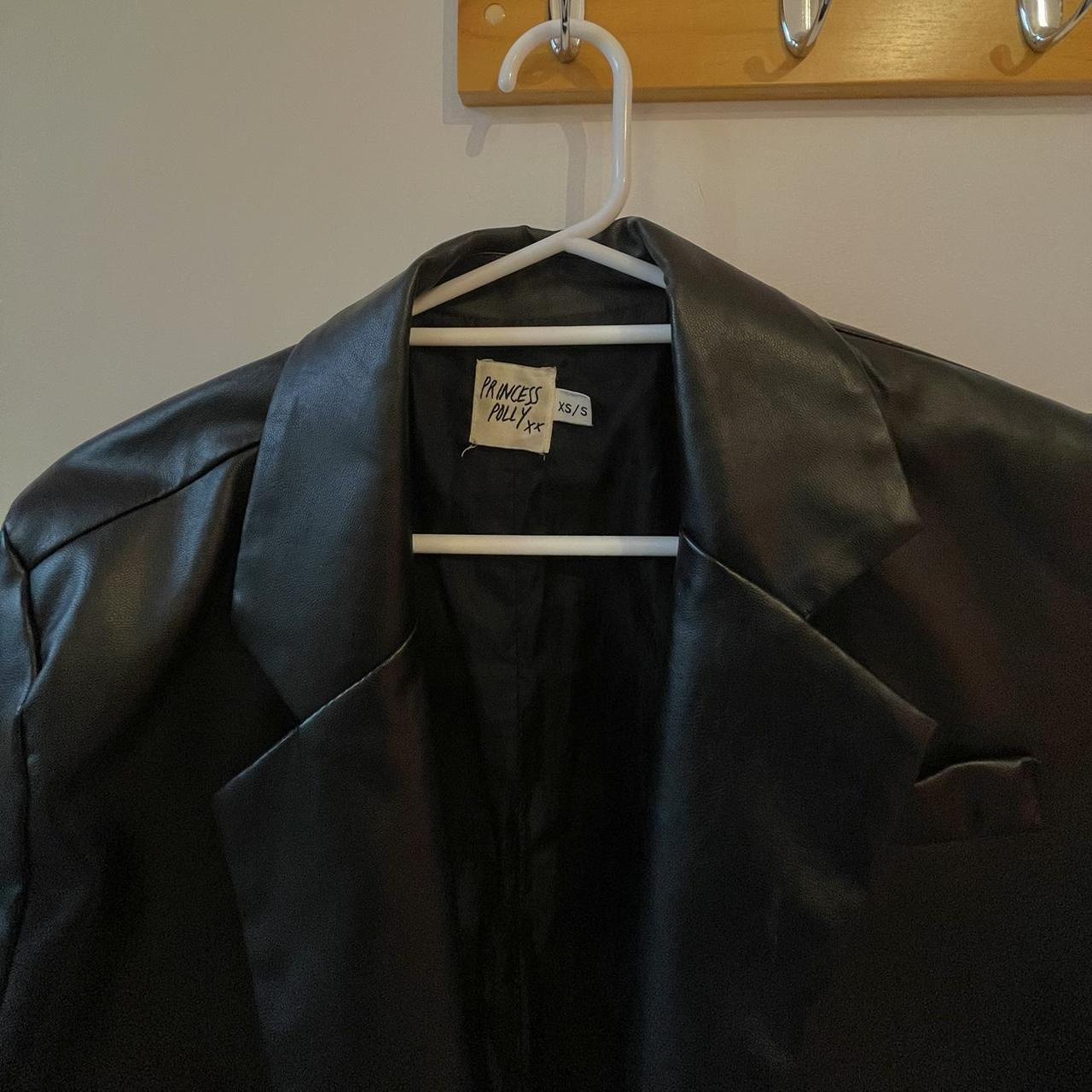 Princess Polly black leather jacket Size xs/s Still... - Depop