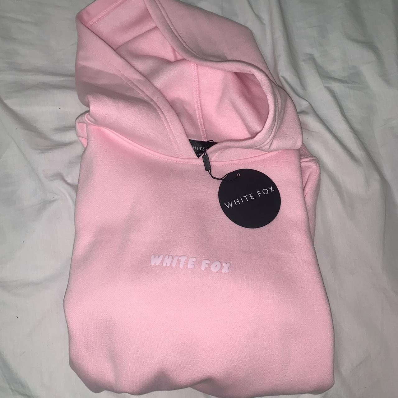 pink white fox leisure hoodie brand new with tags... - Depop