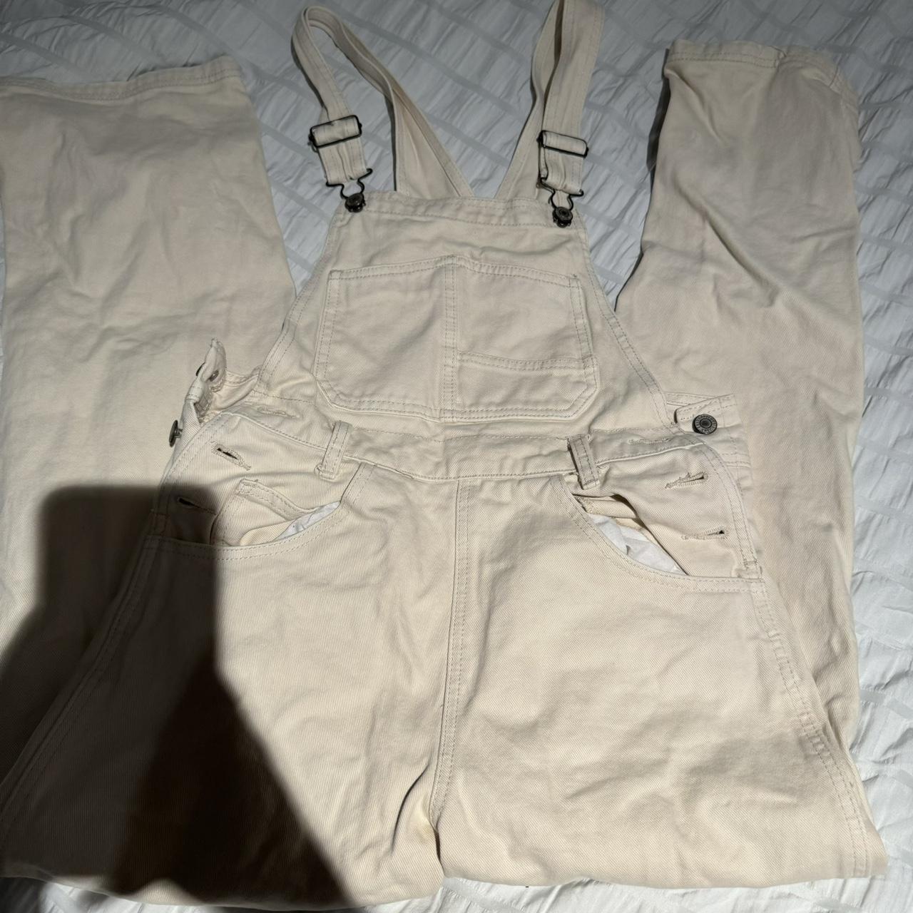 brandy melville hayley overalls ! -cream... - Depop