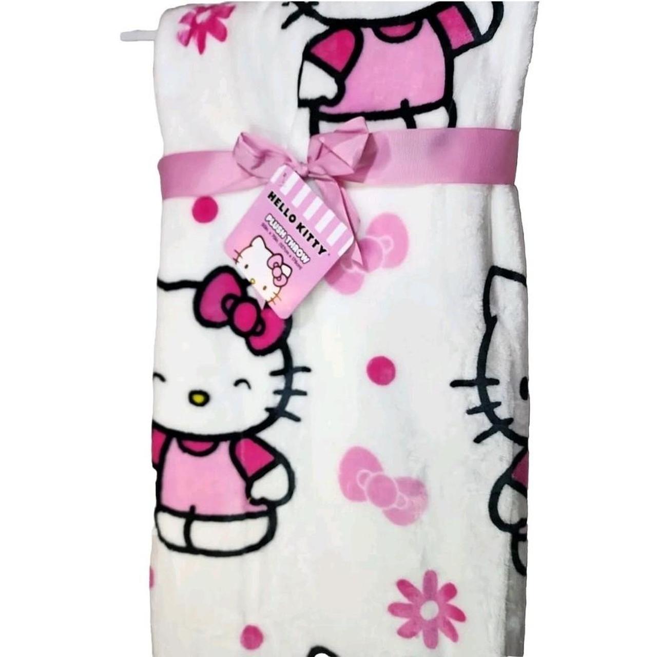 Hello Kitty Plush Throw Blanket 50 x 70 twin Size - Depop
