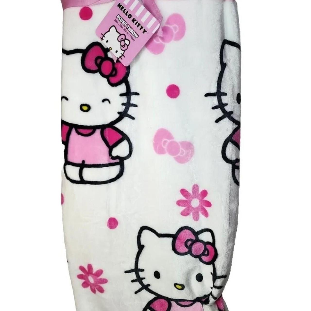 Hello Kitty Plush Throw Blanket 50 x 70 twin Size - Depop