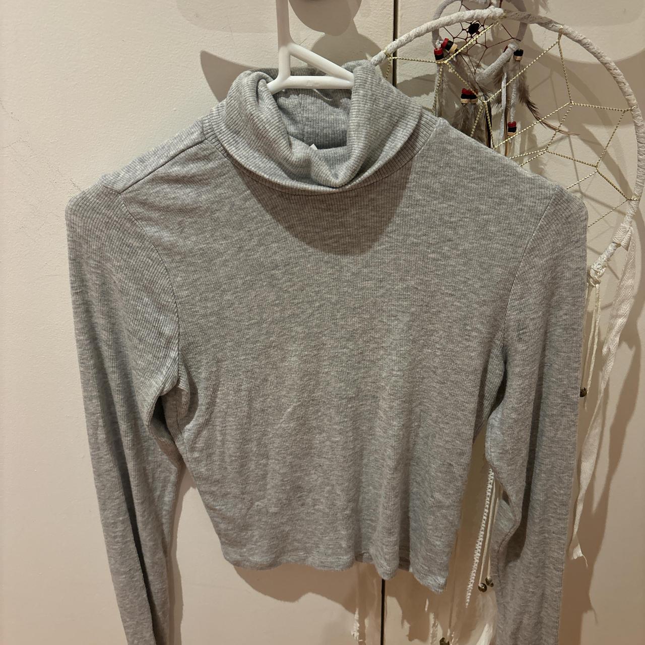 Glasson grey long sleeve turtle neck top Size M | Depop