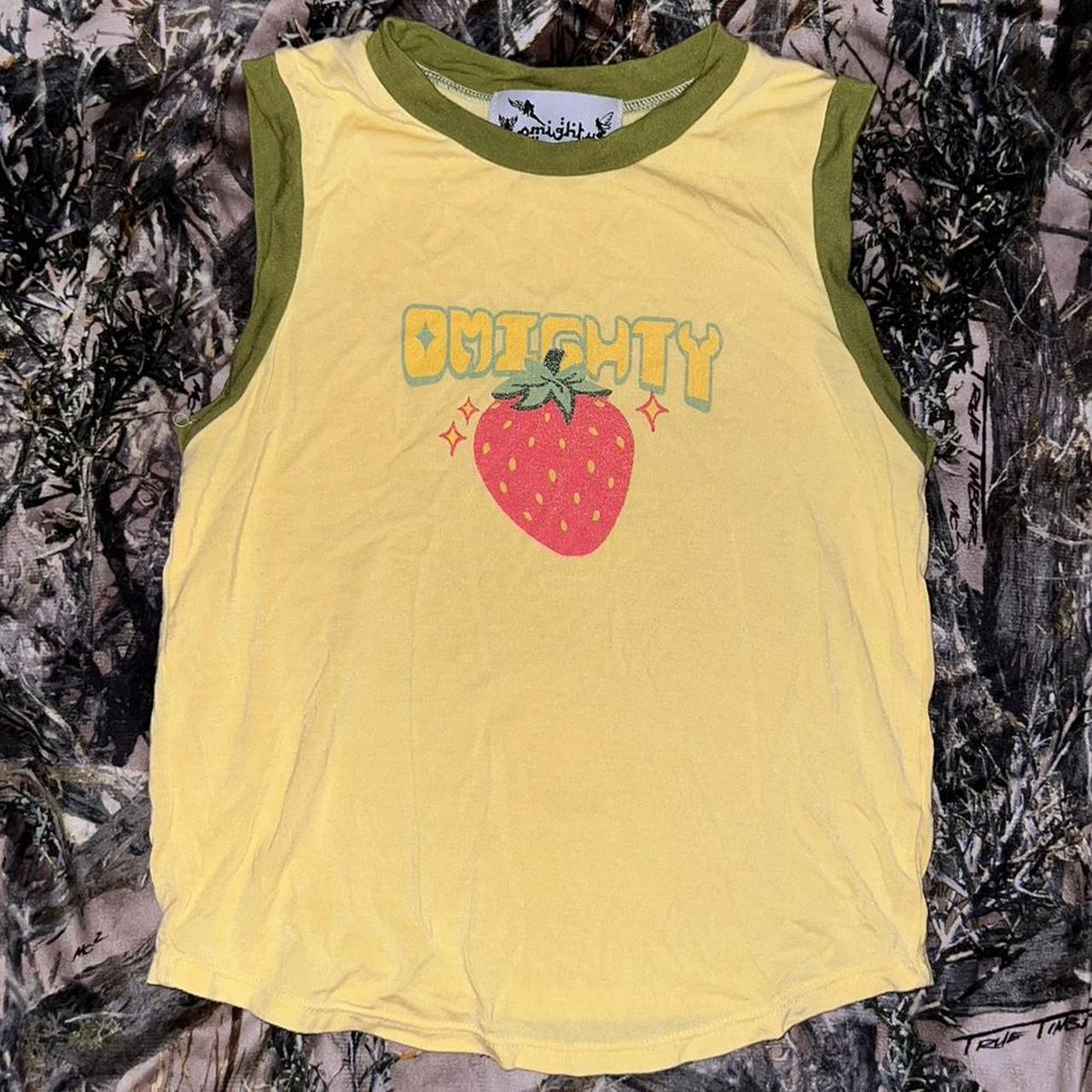 Omighty strawberry muscle tank 🍓🧈 - Depop