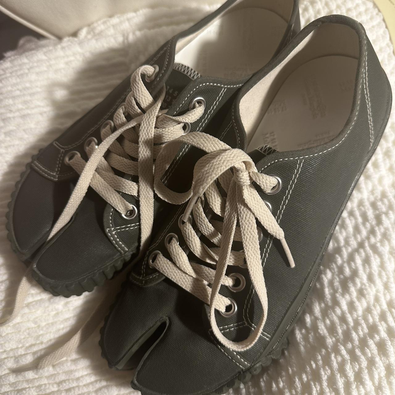 margiela tabi sneakers they’re green come with dust... - Depop