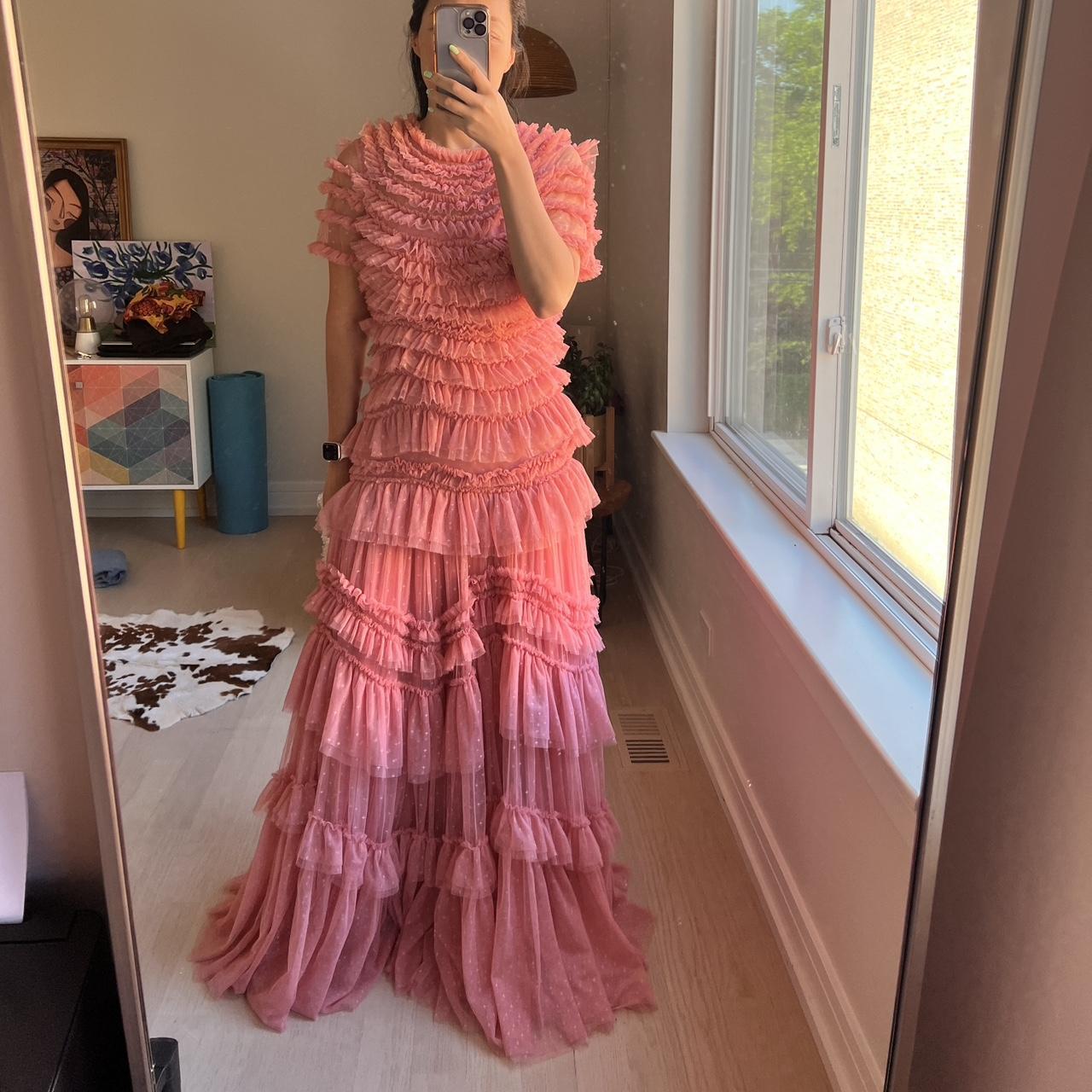 Needle & Thread wild rose ruffle gown size 8. This... - Depop Needle & Thread wild rose ruffle gown size 8. This... - Depop