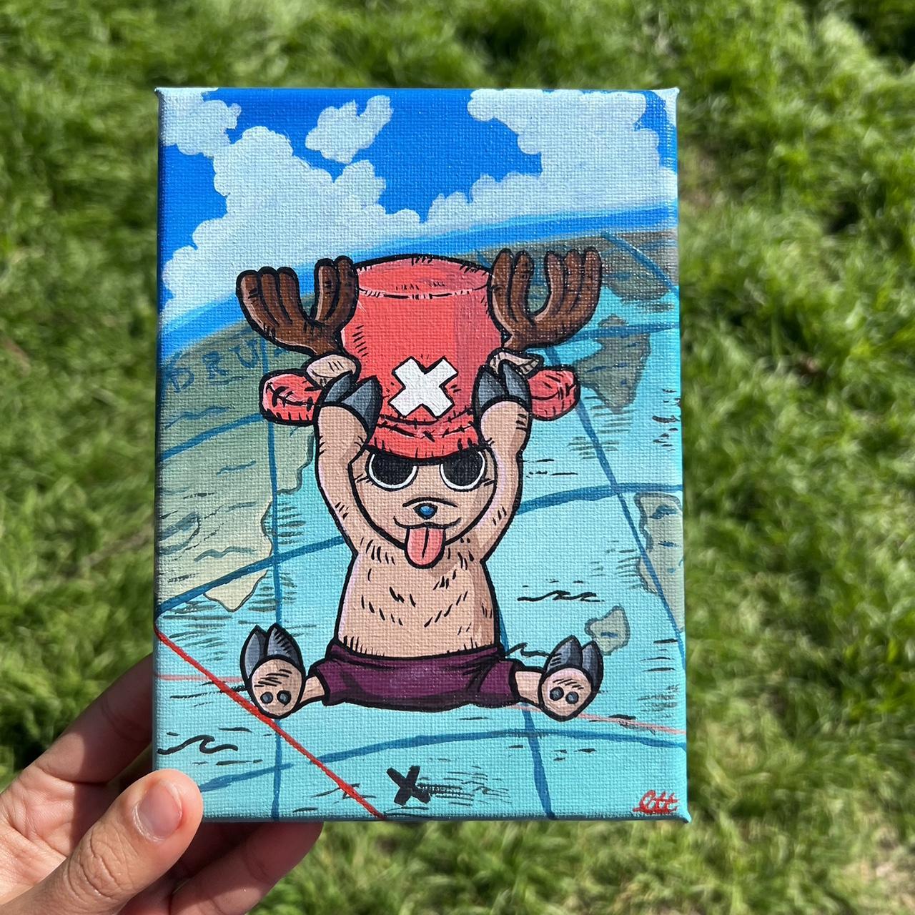 🦌 ONE PIECE acrylic anime painting on a 5x7 inch... - Depop