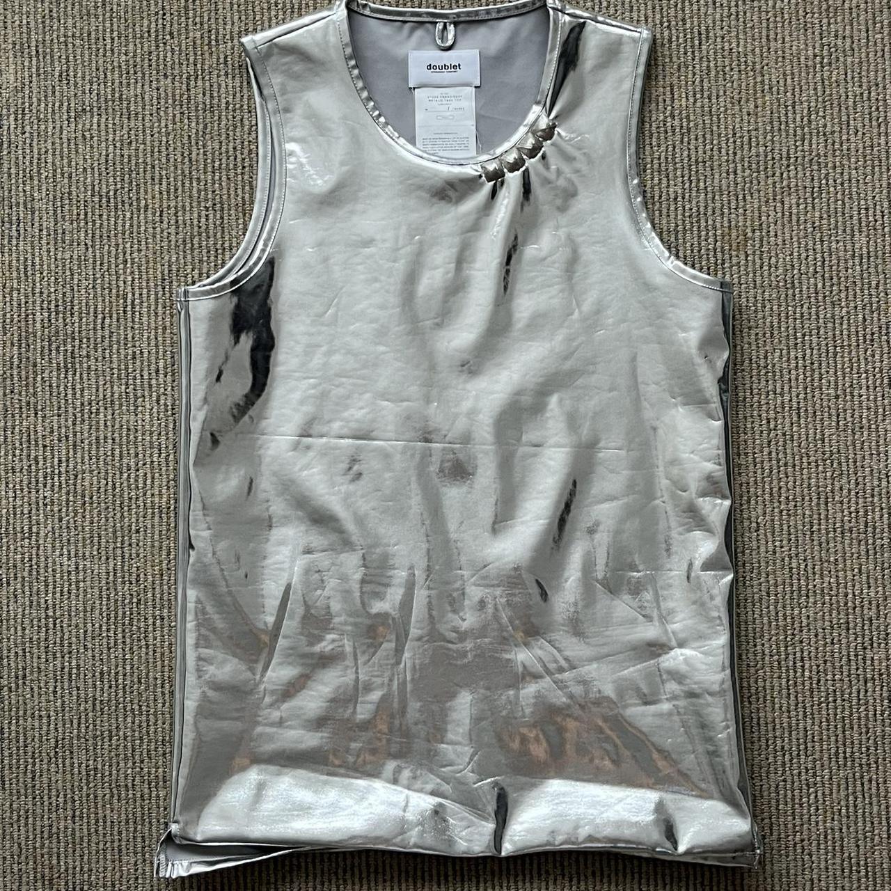 Doublet Metallic Silver Tank Size S Worn only once | Depop