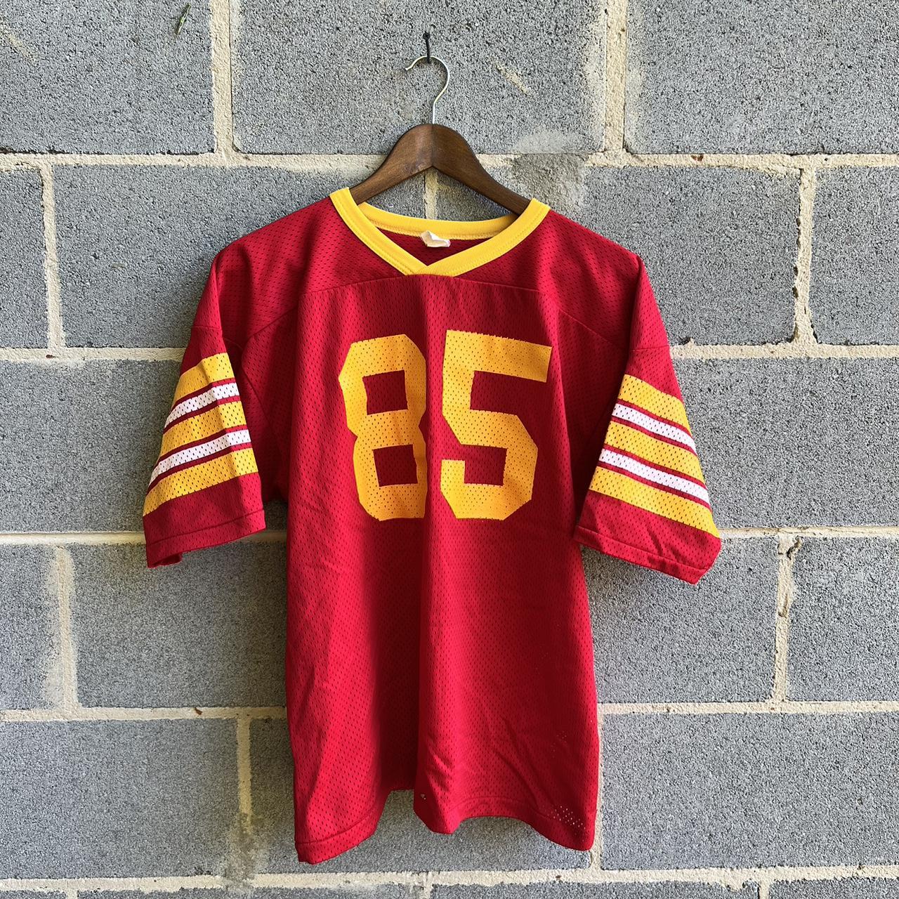 Vintage 90’s #85 Red and Yellow Jersey Clean jersey... - Depop