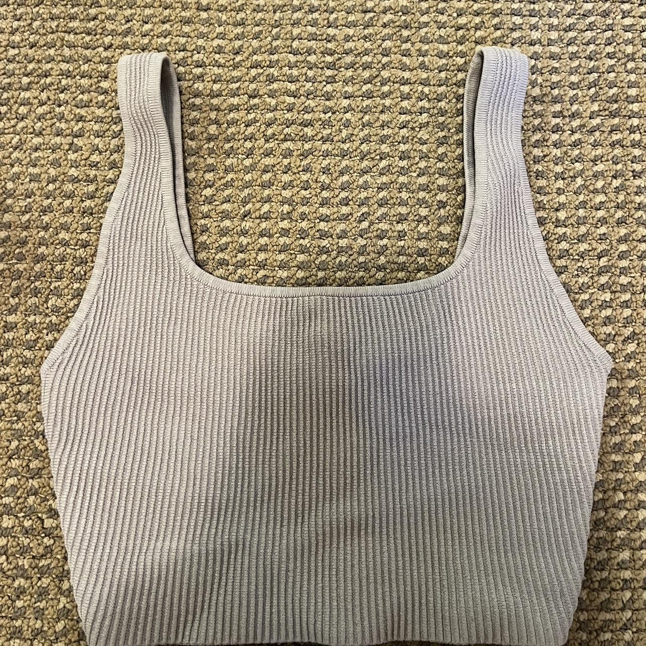 Grey ribbed crop top Not sold anymore - aritzia - Depop