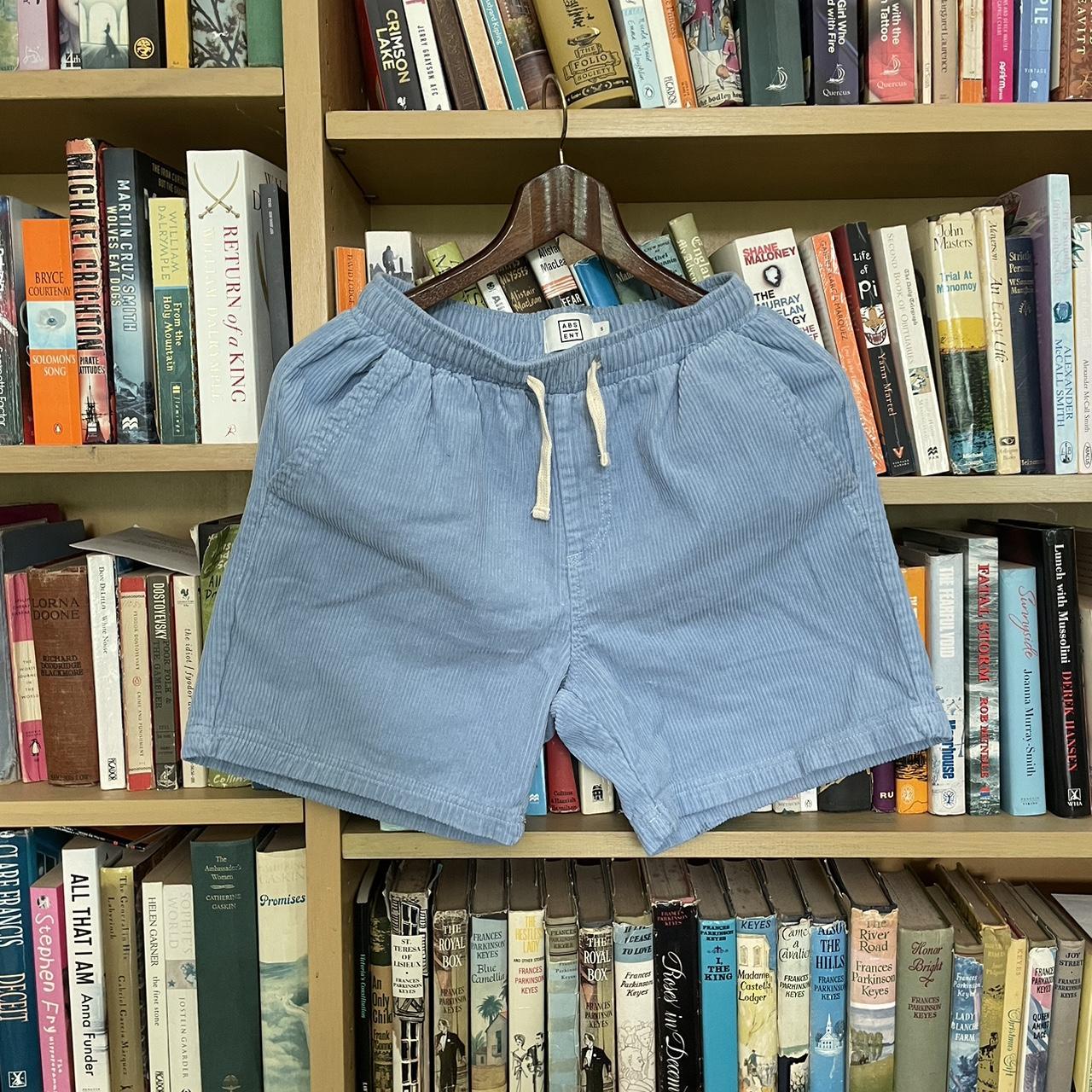 Baby Blue Absent Corduroy Shorts - Depop
