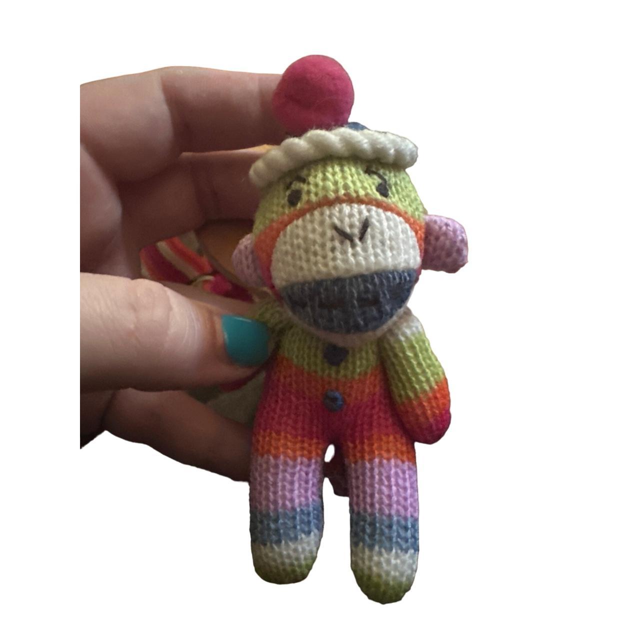 Seasons Traditions Rainbow Sock Monkey Keychain clip... - Depop