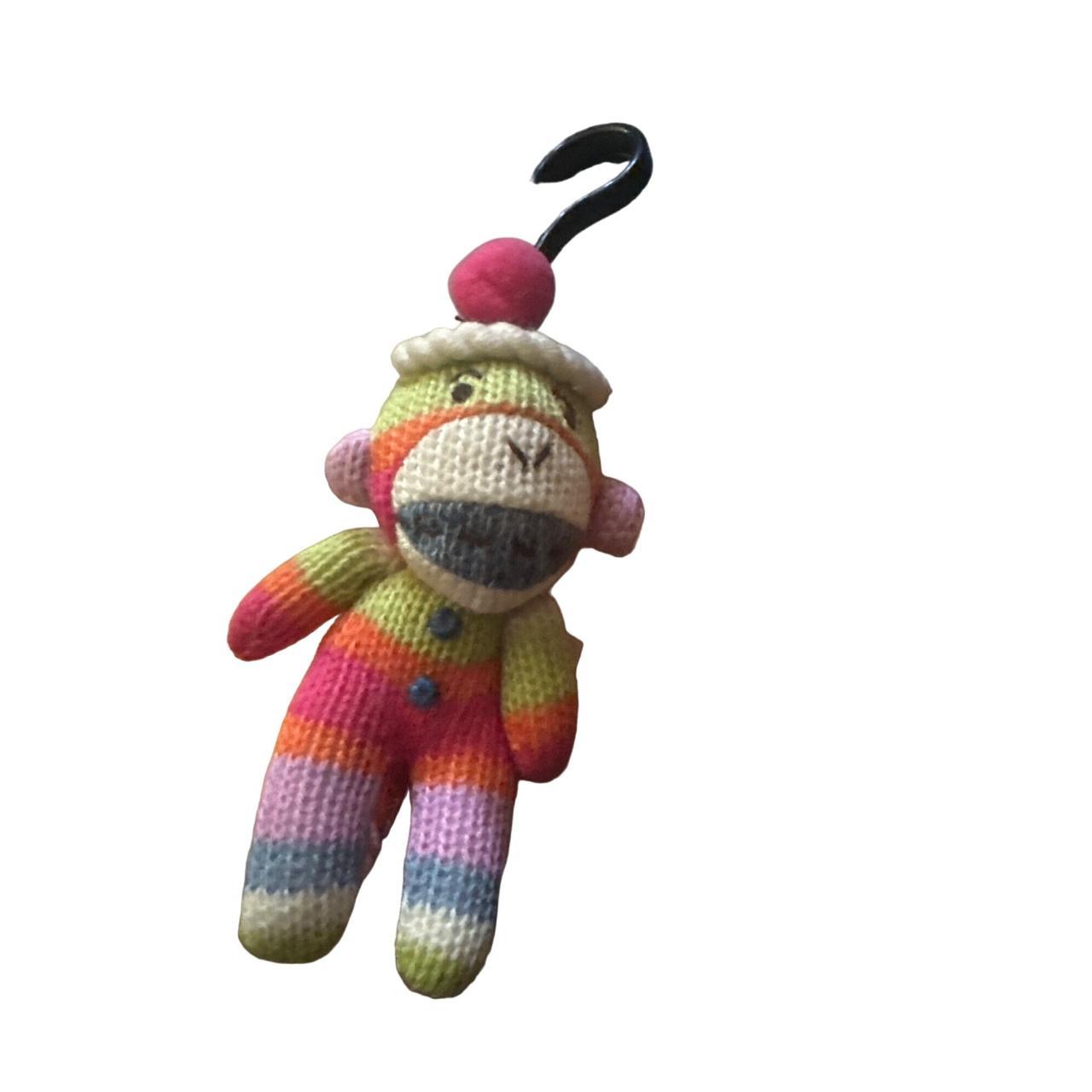 Seasons Traditions Rainbow Sock Monkey Keychain clip... - Depop