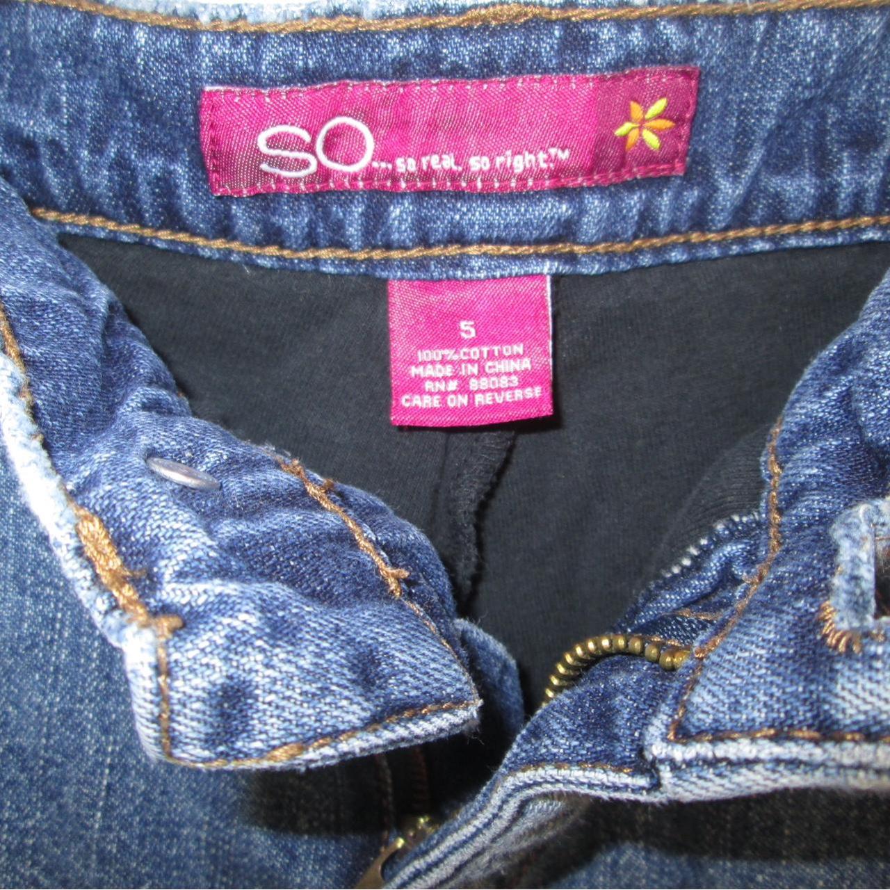 SO denim mini skirt/skort labeled size 5, fits like xs - Depop