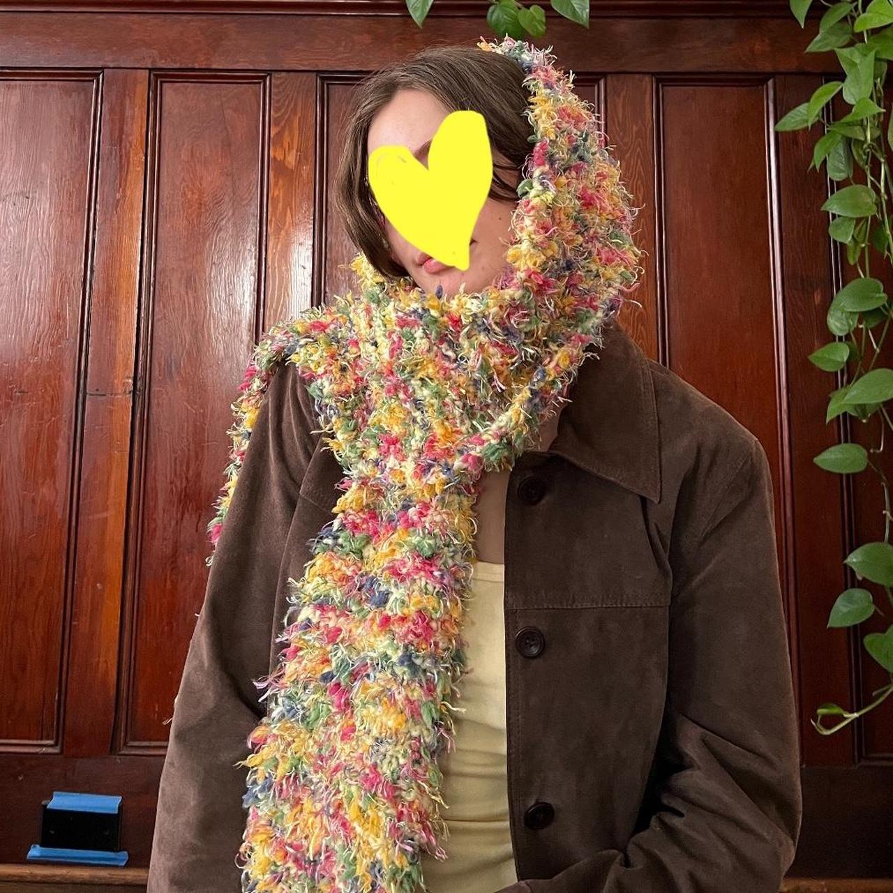 Super fun and funky fuzzy knit scarf Gives major... - Depop
