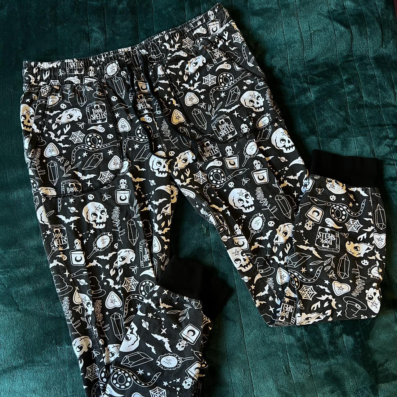 Killstar Women's Black and White Joggers-tracksuits | Depop