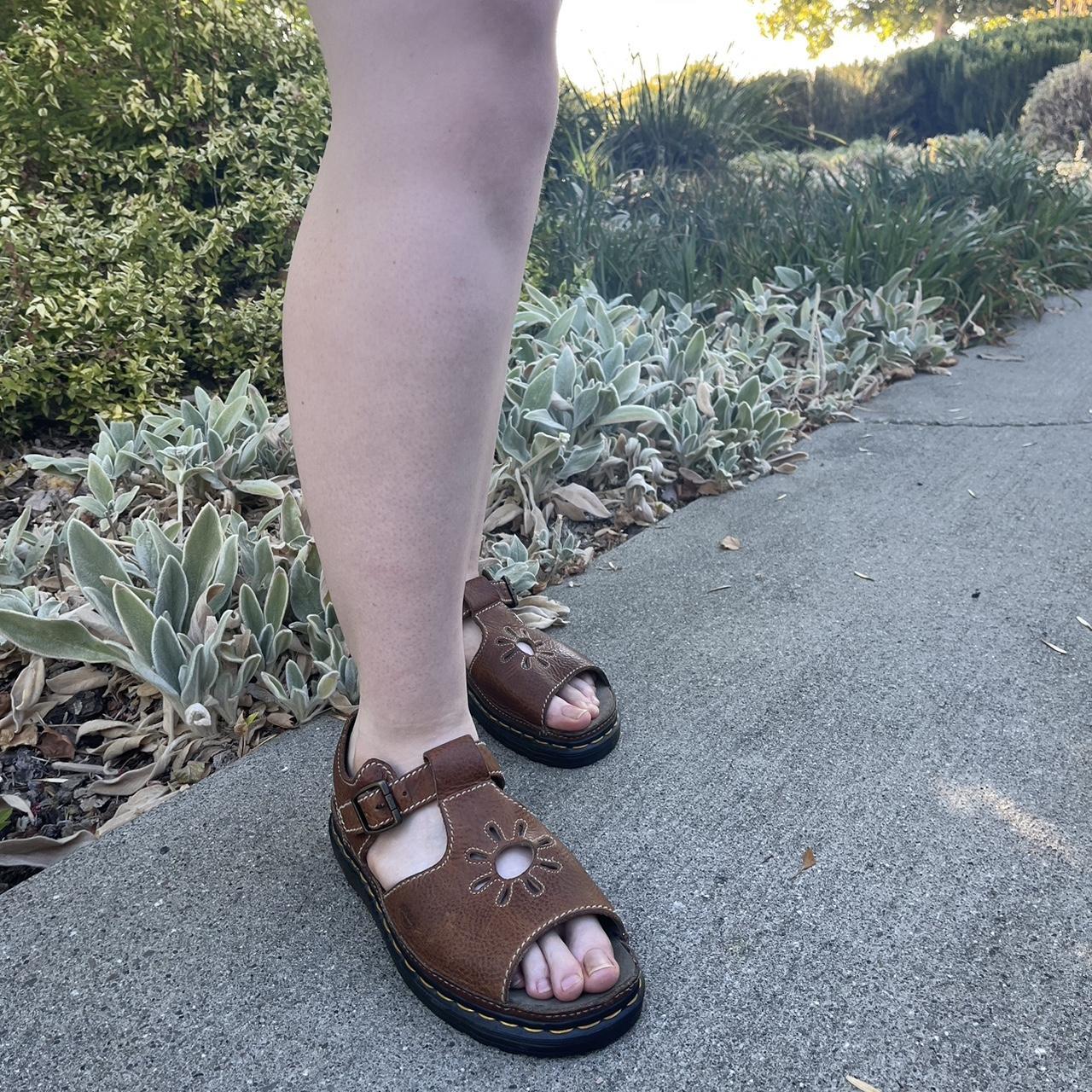 Vintage 90s Doc Marten Sandals with iconic daisy cut... - Depop
