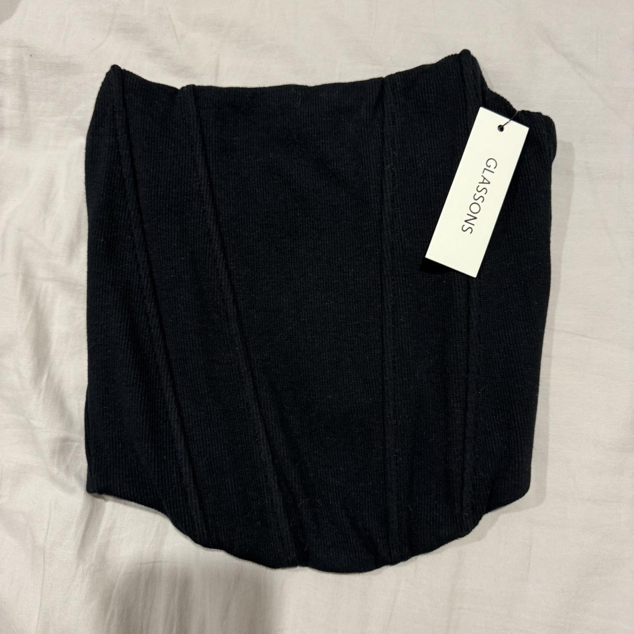 Glassons Ribbed Corset Top Black XS Brand new with tags - Depop