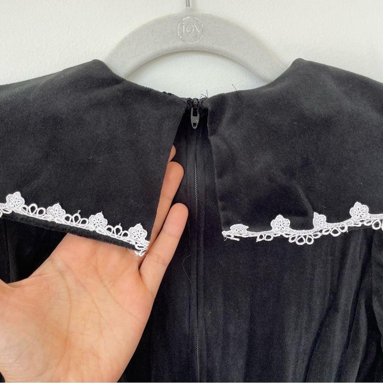 Black vintage 1970s 1980s velvet formal dress in... - Depop