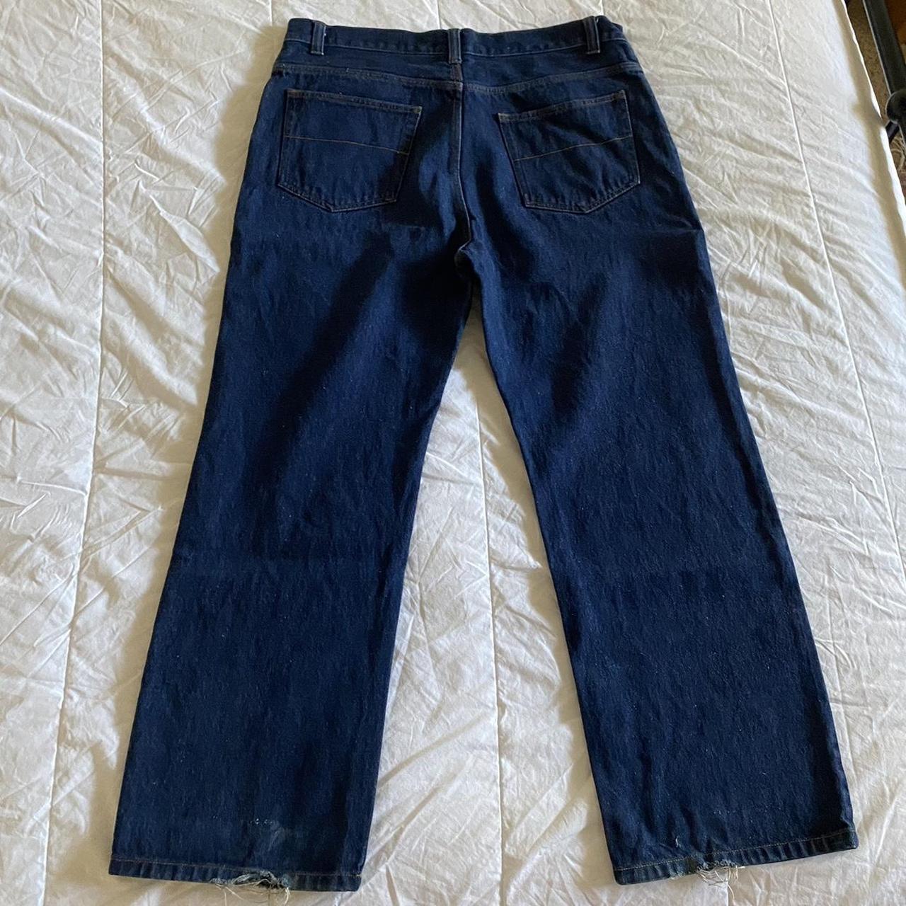 Faded glory wide straight leg jeans 100% cotton dark... - Depop