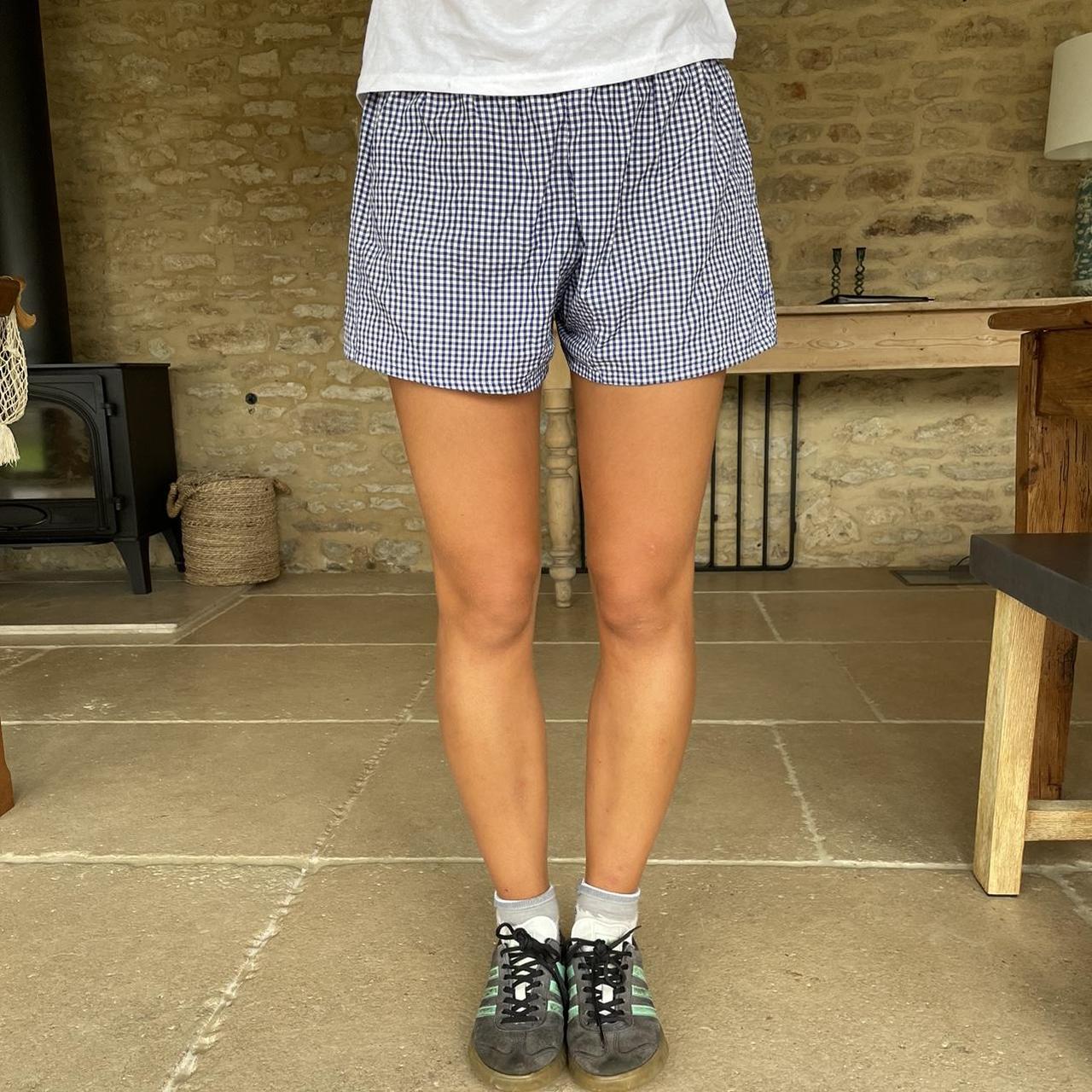 - Handmade Cotton checkered gingham boxers block... | Depop