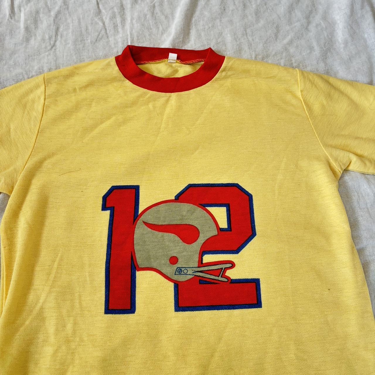 Vintage 70s jersey tee Number 12 jersey summer top... - Depop