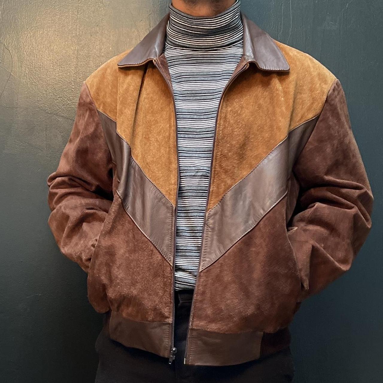 vintage western oversized genuine leather overcoat... - Depop