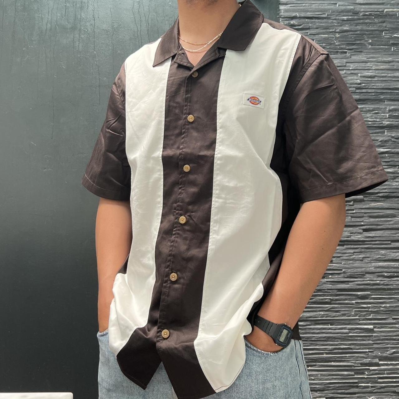 Dickies camp collar bowling button down shirt Size:... - Depop