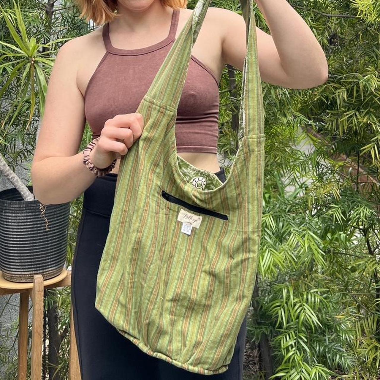 Green elephant and striped cross body bag - made in... - Depop