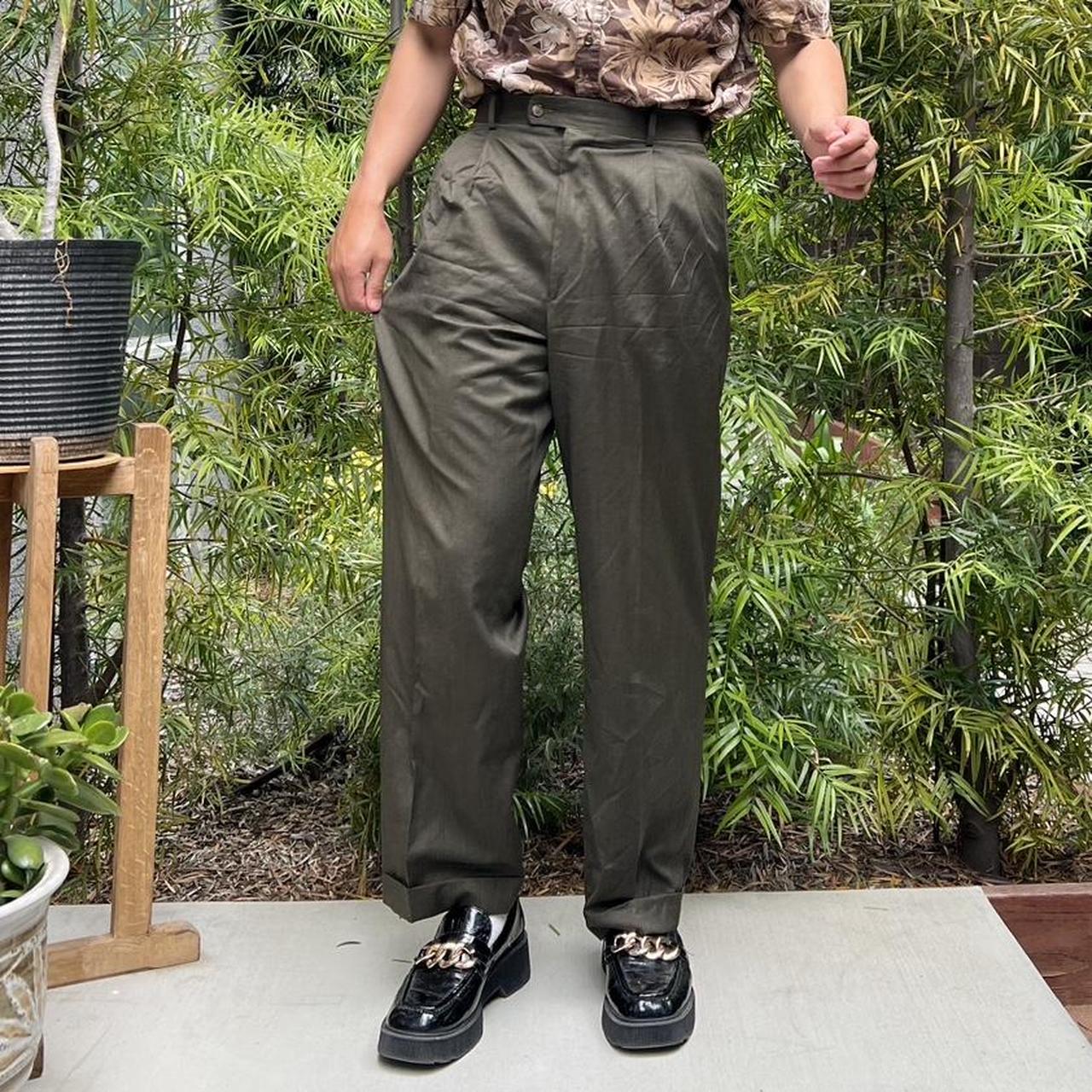 Vtg baggy pleated ald style trousers dress pants... - Depop