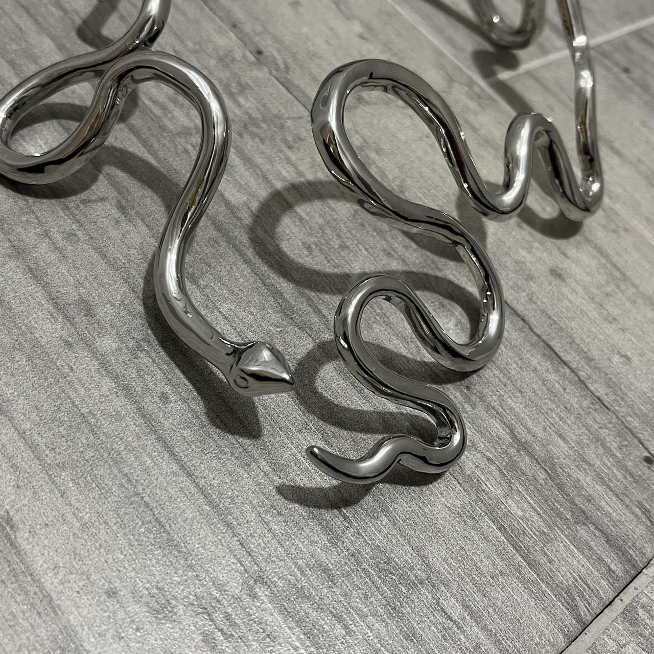 New silver color snake chocker Brand: Happily Grey - Depop